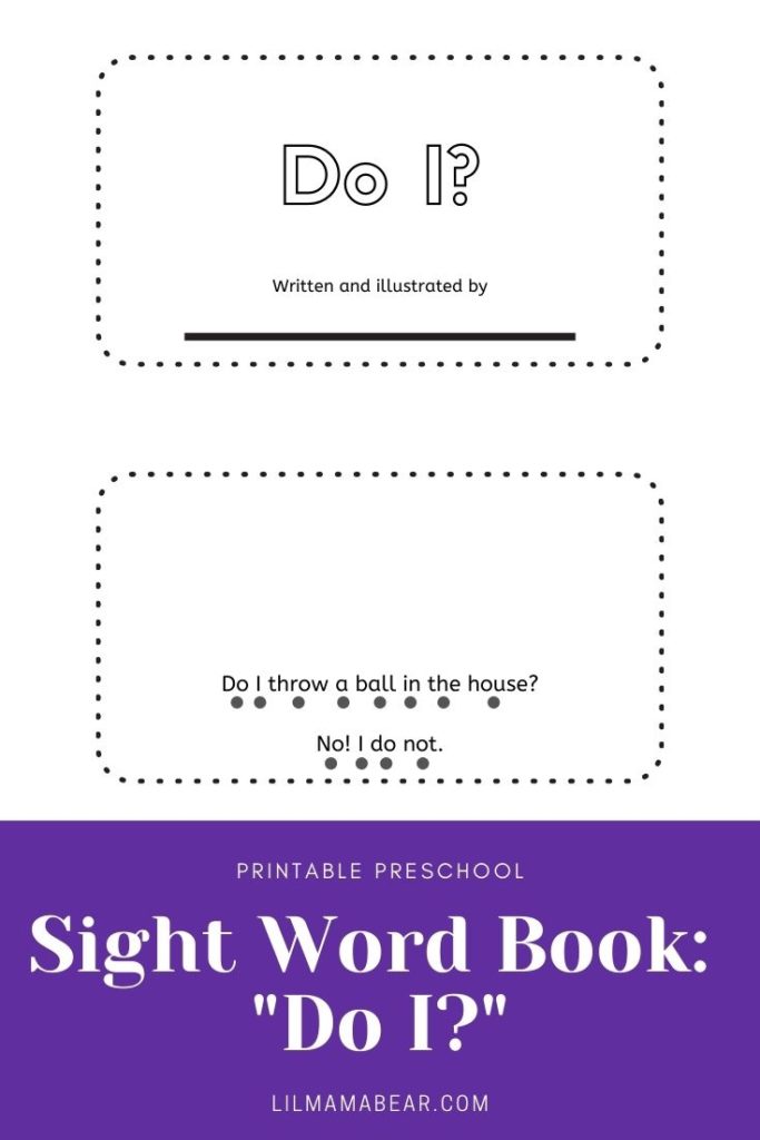 Sight Word Books: “Do I?” Book Q | Beginner Sight Words for Preschool ...