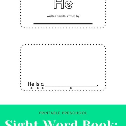 Sight Word Books: “He” Book O | Beginner Sight Words for Preschool and ...