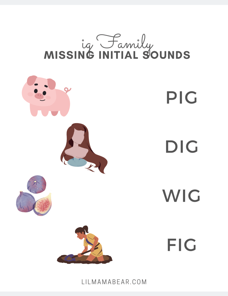 Initial Sound CVC Word Worksheets – Lil Mama Bear Blog